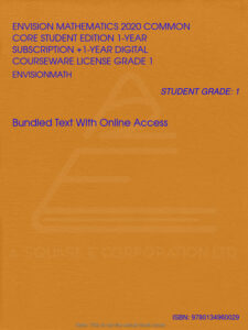 ENVISION MATHEMATICS 2020 COMMON CORE STUDENT EDITION 1-YEAR SUBSCRIPTION +1-YEAR DIGITAL ...